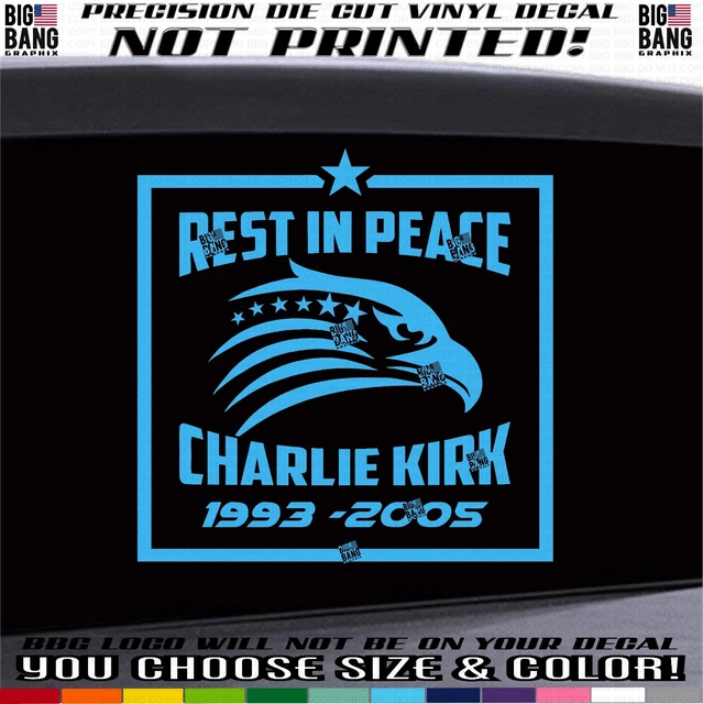 REST IN PEACE CHARLIE KIRK Vinyl Decal Sticker Decal Die Cut Lettering ...