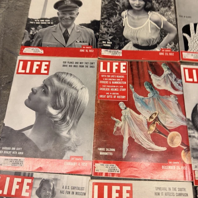 LIFE MAGAZINE 1952 Lot of 15 Issues History Sports Celebs Politics Very ...