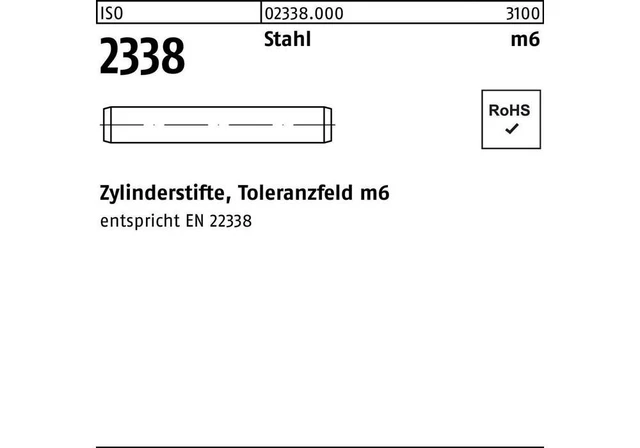 REYHER ZYLINDERSTIFT ISO 2338 6 m6 x 36 Stahl EUR 43,07 - PicClick DE