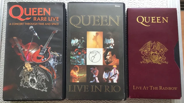 QUEEN,RARE LIVE,LIVE IN RIO,AND LIVE AT THE RAINBOW,3x VHS TAPES,GREAT ...