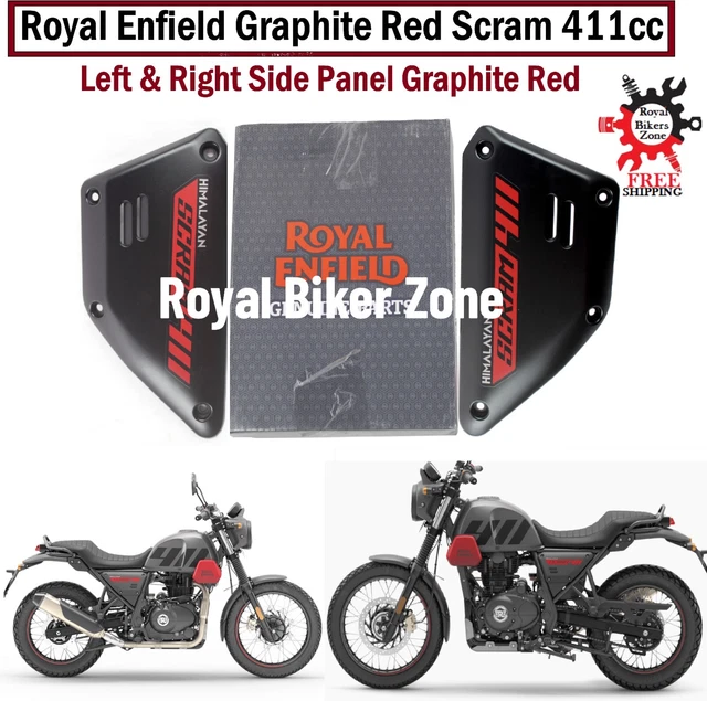 ROYAL ENFIELD &GRAPHITE Red Scram 411cc" Left & Right "Side Panel With ...