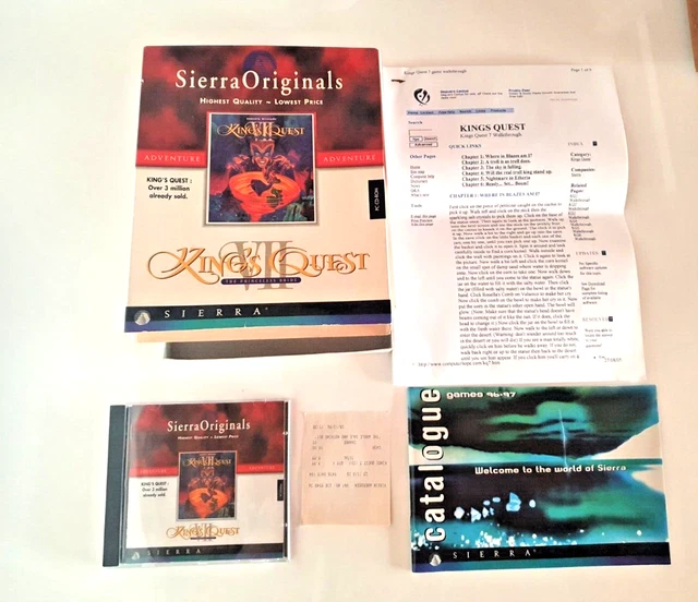KING'S QUEST VII 7 PRINCELESS BRIDE PC Vintage Computer Game 1994 CD ...