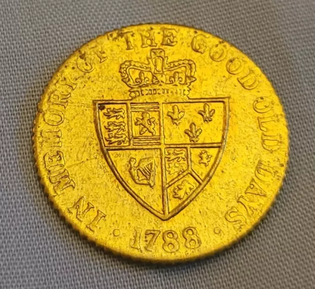1788 OLD COIN English Gold Lustre King George III Vintage Royal Family ...