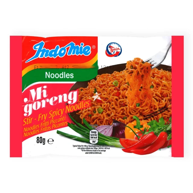 INDOMIE MI GORENG Stir Fried Nooodles Spicy Flavour 80g (Pack Of 40) £ ...