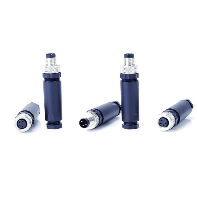 EASY FIELD WIREABLE Connector M8 IP67 Waterproof Connector Black Silver ...