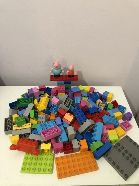 MEGA BLOKS BRICKS pacchetto 1 kg e figure Peppa Pig compatibili con ...