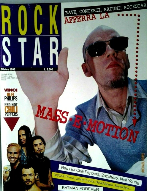 RIVISTA MAGAZINE ROCKSTAR Ott.1995 N.28 MICHAEL STIPE REM RED HOT CHILI ...