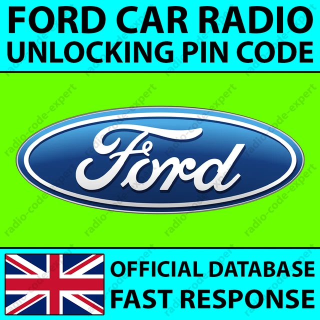 FORD RADIO PIN Code Unlocking For 6000 Cd Sony Kw2000 Dab Visteon ...