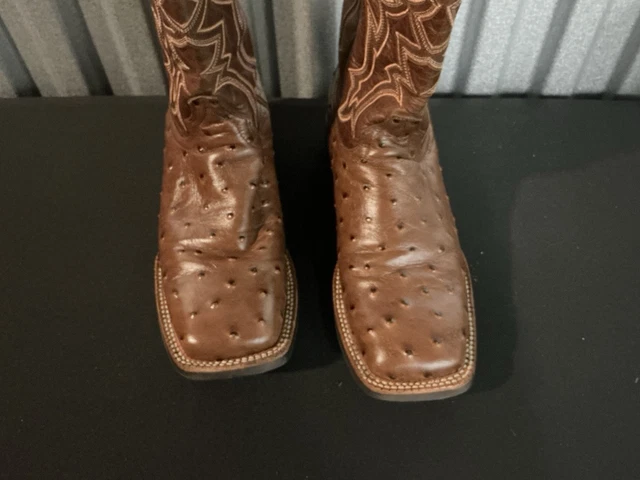 JUSTIN MENS TOBACCO Brown Full Quill Ostrich Western Boots 7 EE £68.02 ...