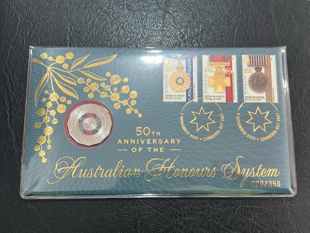 2025 50TH ANNIVERSARY of Australian Honours System 50 Cent Coin ...