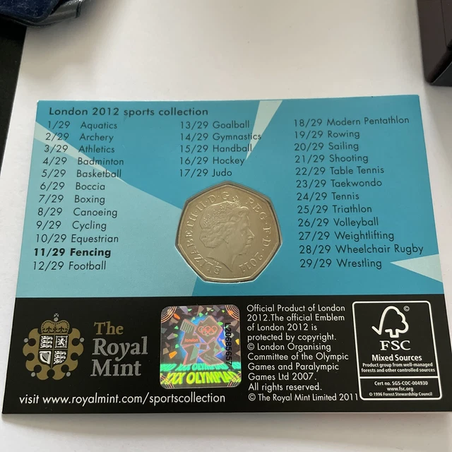 FENCING 50P FIFTY PENCE LONDON OLYMPICS 2012 Limited Commemorative ...