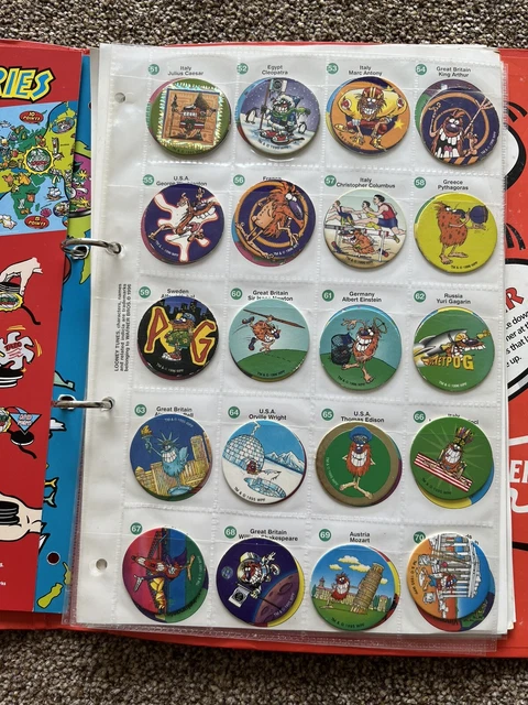 WALKERS TAZO BINDER Containing 80+ Tazo, Pogs, Caps Monster Munch ...