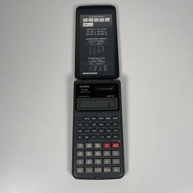 CASIO FX-115S SCIENTIFIC Calculator VPAM Solar Folding Case Vintage ...
