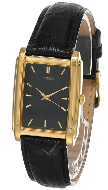 SEIKO BLACK DIAL LTHR Strap Men's Watch CALF-Z18 -Store Display £222.23 ...