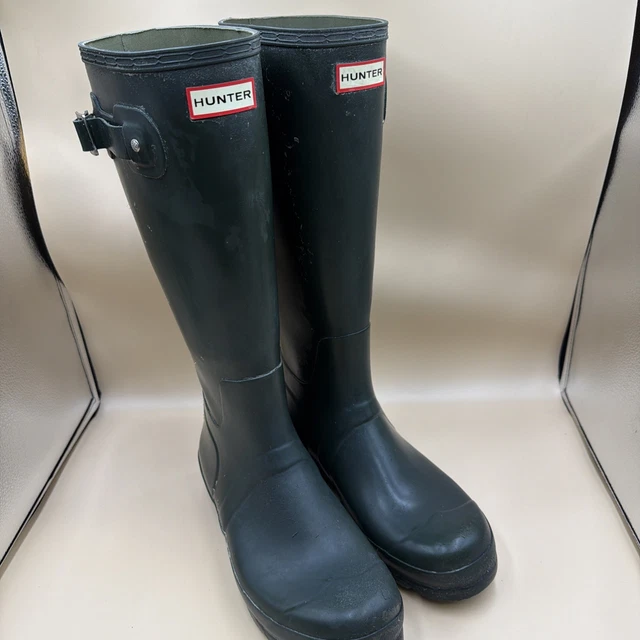 HUNTER ORIGINAL TALL Wellington Boots Wellies Size UK 10 EU 44 Read ...