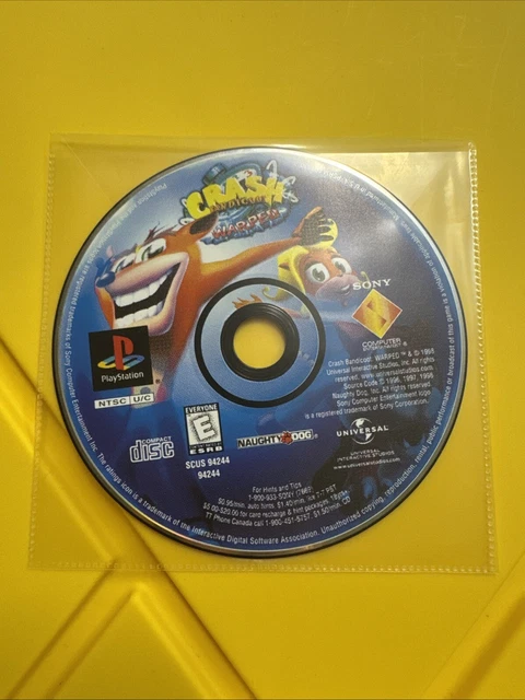 CRASH BANDICOOT 3 Warped (Sony PlayStation 1, 1998) PS1 Disc Only Black ...