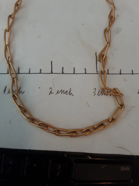 VINTAGE POCKET WATCH chain 12 inches, 18kgold filled,stamp,, used as ...