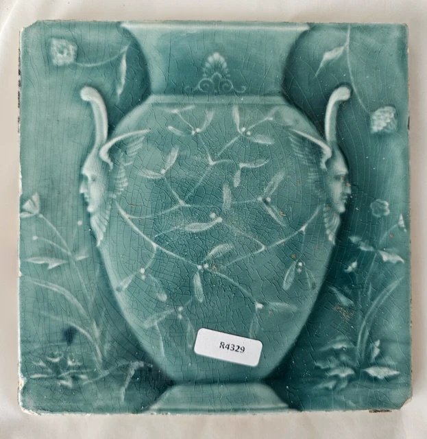 UNUSUAL ANTIQUE MINTON Majolica Aesthetic 6 Inch Tile £65.00 - PicClick UK