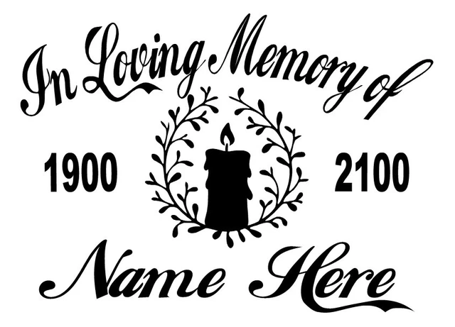 IN LOVING MEMORY Decal Custom Candle Light Car Vinyl Sticker Eternal ...