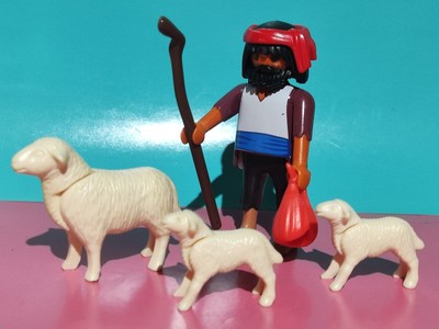 PLAYMOBIL FIGURE SHEPHERD Sheep Medieval Shepherds Belen Sheep Figures ...