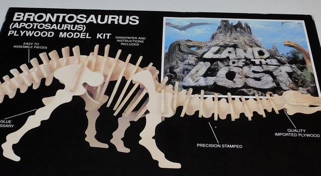 VINTAGE LAND OF the Lost, dinosaur wooden model kit, Brontosaurus 1992 ...