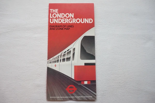 1984 REF A London Transport Underground Map Diagram of Lines Tube Ref ...