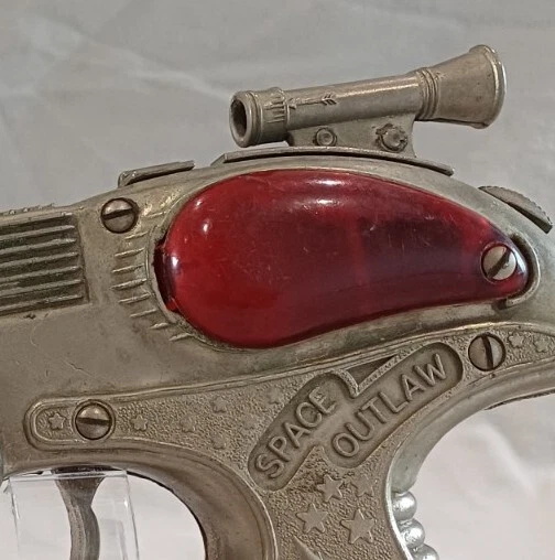 VINTAGE 1950S RARE NICKEL PLATED BCM SPACE OUTLAW ATOMIC RAY GUN WITH ...