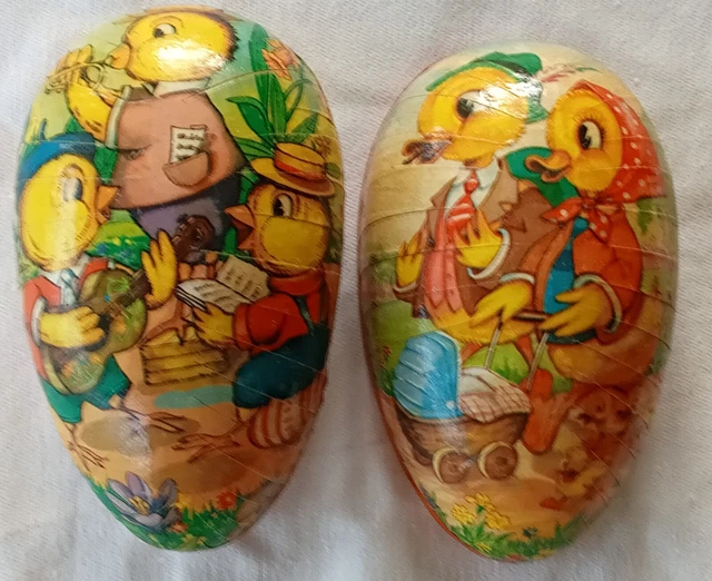 ANCIEN ŒUF DE Pâques en papier maché boite vintage made in German EUR ...