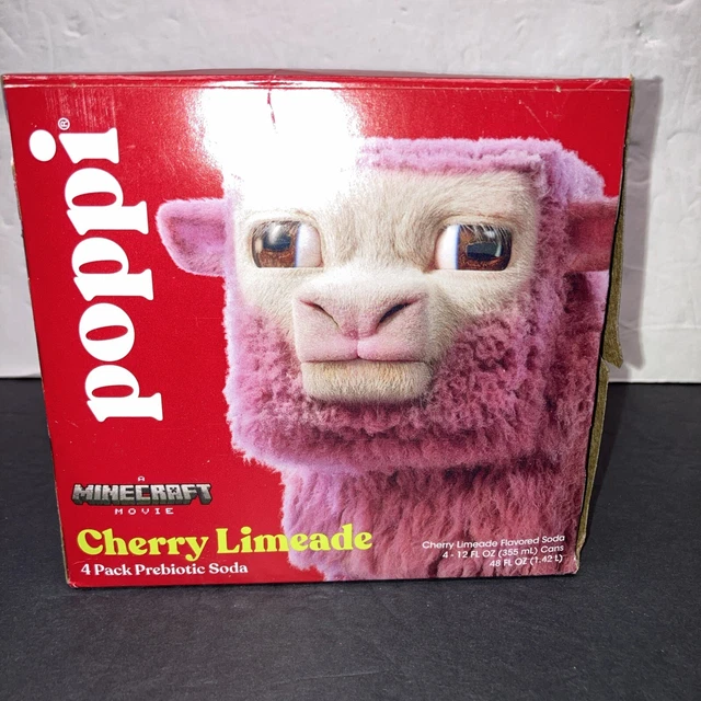 A MINECRAFT MOVIE Poppi Prebiotic Soda Cherry Limeade 4pk Cans, 12 Oz ...