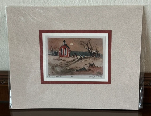 VTG 1991 ORIGINAL PRINT Signed OH Artist Ed Gifford Matted Amish PTA £ ...