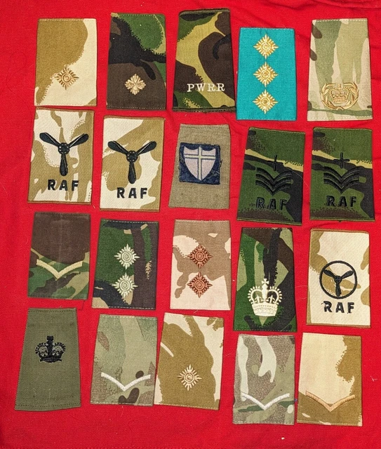 BRITISH ARMY DESERT DPM MTP Rank Slides Epaulettes Insignia Army RAF ...