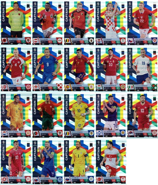TOPPS MATCH ATTAX UEFA EURO 2024 - ALLE 19 CAPTAIN Trading Cards ...