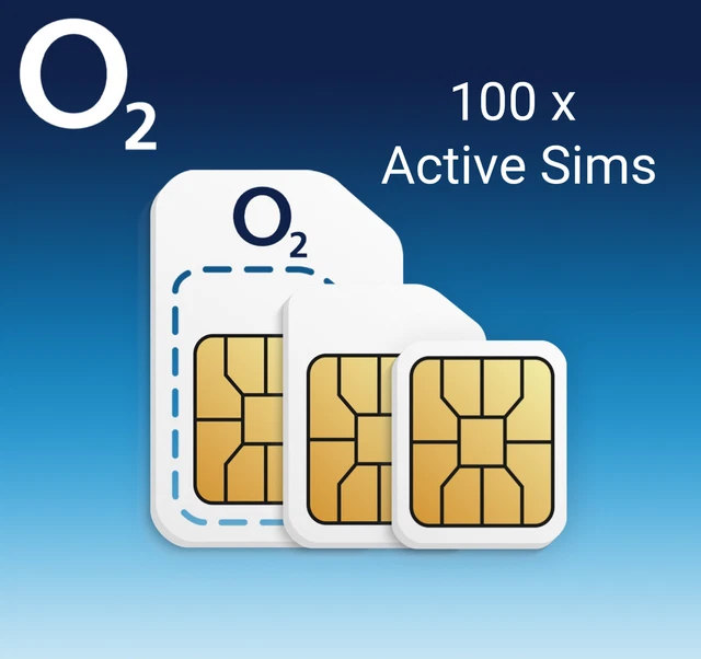 O2 PAY AS You Go Simcard, Bulk Simcard , 100 Sims, Joblot 100 Simcards ...