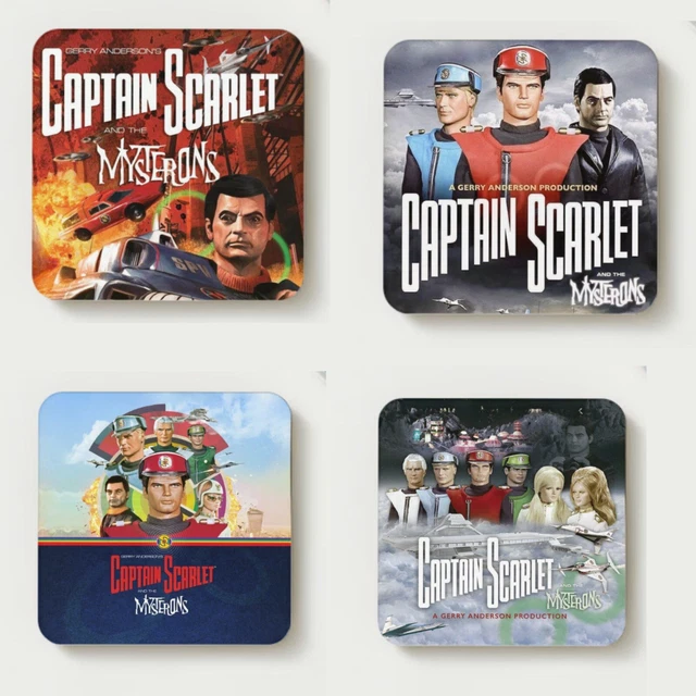 CAPTAIN SCARLET 4 Coaster Set Gerry Anderson Thunderbirds Stingray Mars ...