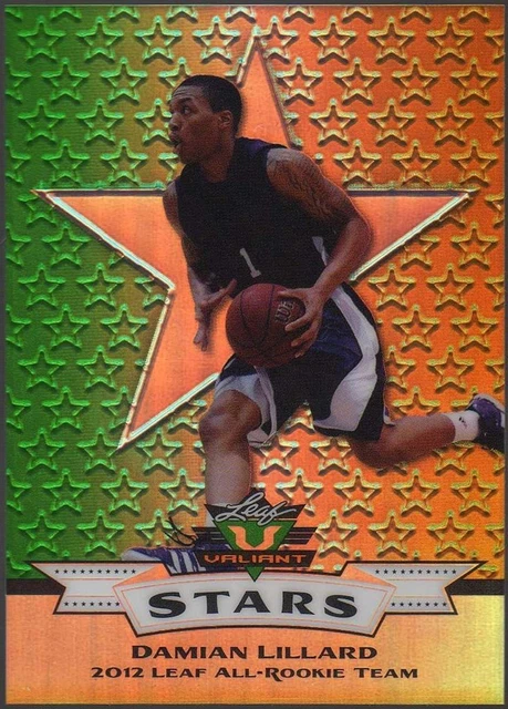 2012 LEAF VALIANT Stars Green Prismatic DAMIAN LILLARD RC /120 Blazers ...