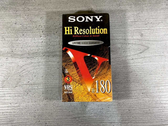 SONY HI-RESOLUTION E180 Blank VHS Video Cassette Blank Tape 3 Hours ...