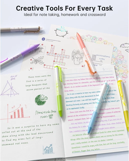 0.7MM ERASABLE GEL Pens, Make Mistakes Disappear Colored Pens, 24 ...
