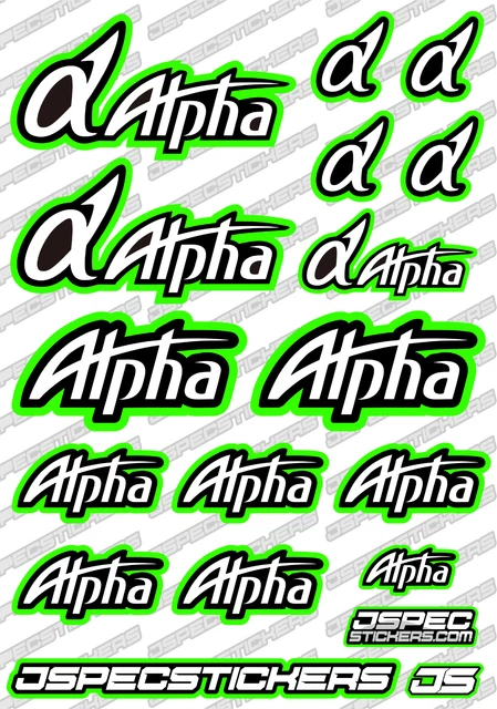 ALPHA RC ENGINE Sticker Decal Sheet A5 Custom Printed Buggy Offroad ...