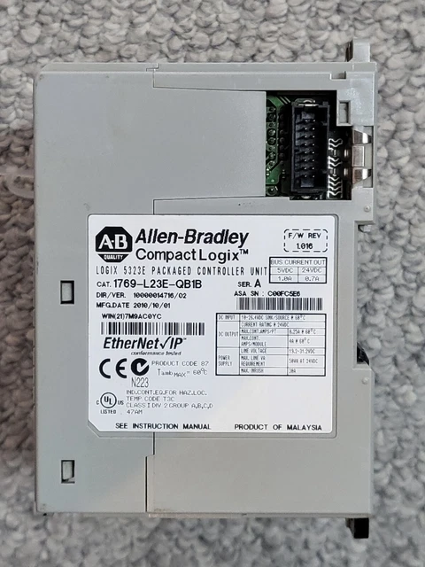 ALLEN BRADLEY 1769-L23E-QB1B CompactLogix 5323E Packaged Controller ...