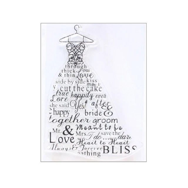 WEDDING DRESS CLEAR Silicone Stamps Seal DIY for Card Making Decoration ...