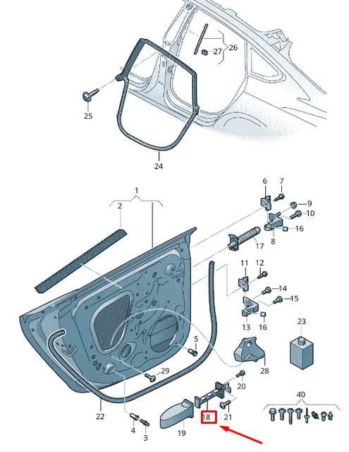 NEUF AUDI A5 Sportback F5 Rear Door Catch 8W8839249 Original EUR 49,50 ...
