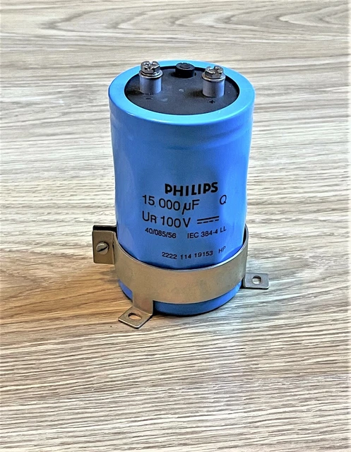CONDENSATEUR DE QUALITÉ AUDIO PHILIPS 15000uf-100V DC 40/085/56 EUR 25 ...
