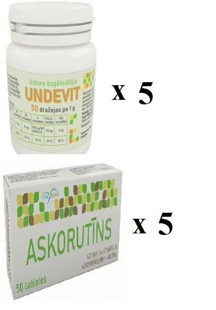 UNDEVIT A, C, E, B1, B2 B6 B12 N250 and Askorutin Ascorutin N250 Food ...