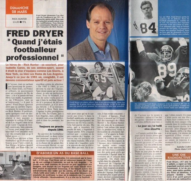 COUPURE DE PRESSE Clipping 1993 Fred Dryer (1 page1/2) Rick Hunter EUR ...