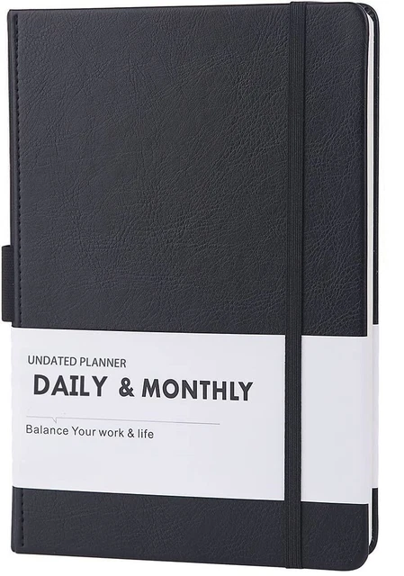 PREMIUM UNDATED WEEKLY & Monthly Planner (Black) $14.33 - PicClick CA