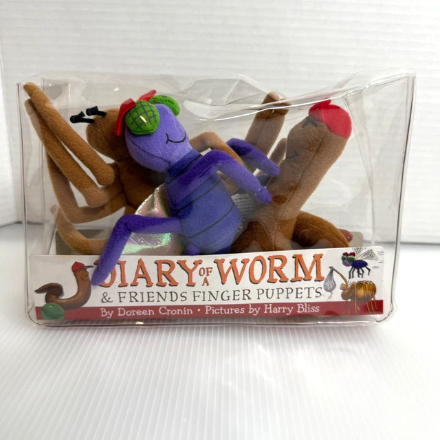 DIARY OF A Worm Fly Spider Plush Animal Finger Puppets Vintage Merry ...
