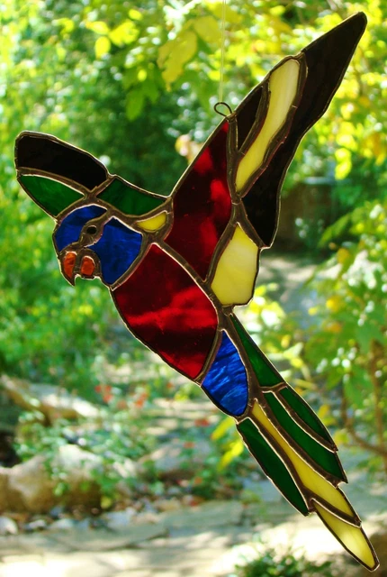RAINBOW LORIKEET STAINED Glass Suncatcher AUSTRALIAN NATIVE BIRD PARROT ...