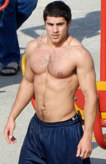 Shirtless Male Muscular Hairy Chest Abs Athletic Hunk Beefcake Photo 4x6 E485 Eur 375 Picclick Fr