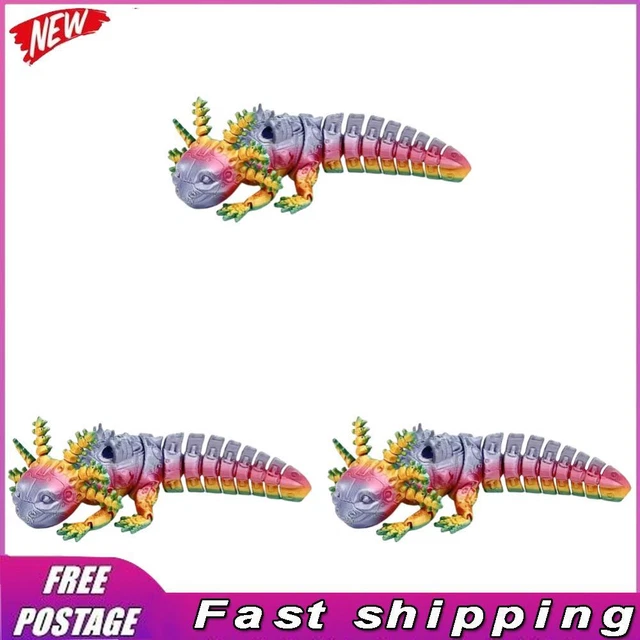 3D PRINTED AXOLOTL Toy Articulated Mechanical Axolotl Figurine Gifts ...