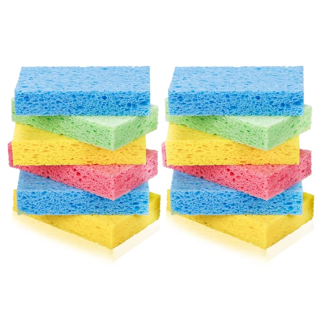 TEMEDE 12-COUNT CELLULOSE Sponges Non-Scratch Kitchen Sponges for ...